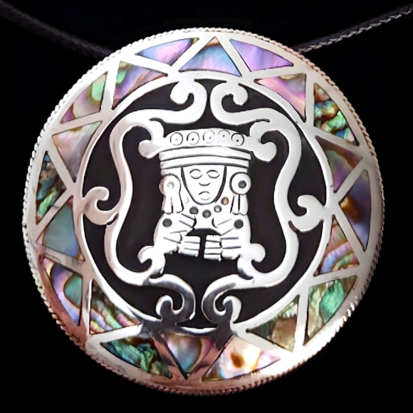 Taxco | Jewelry | Vintage Taxco Sterling Silver Abalone Shell Incan ...